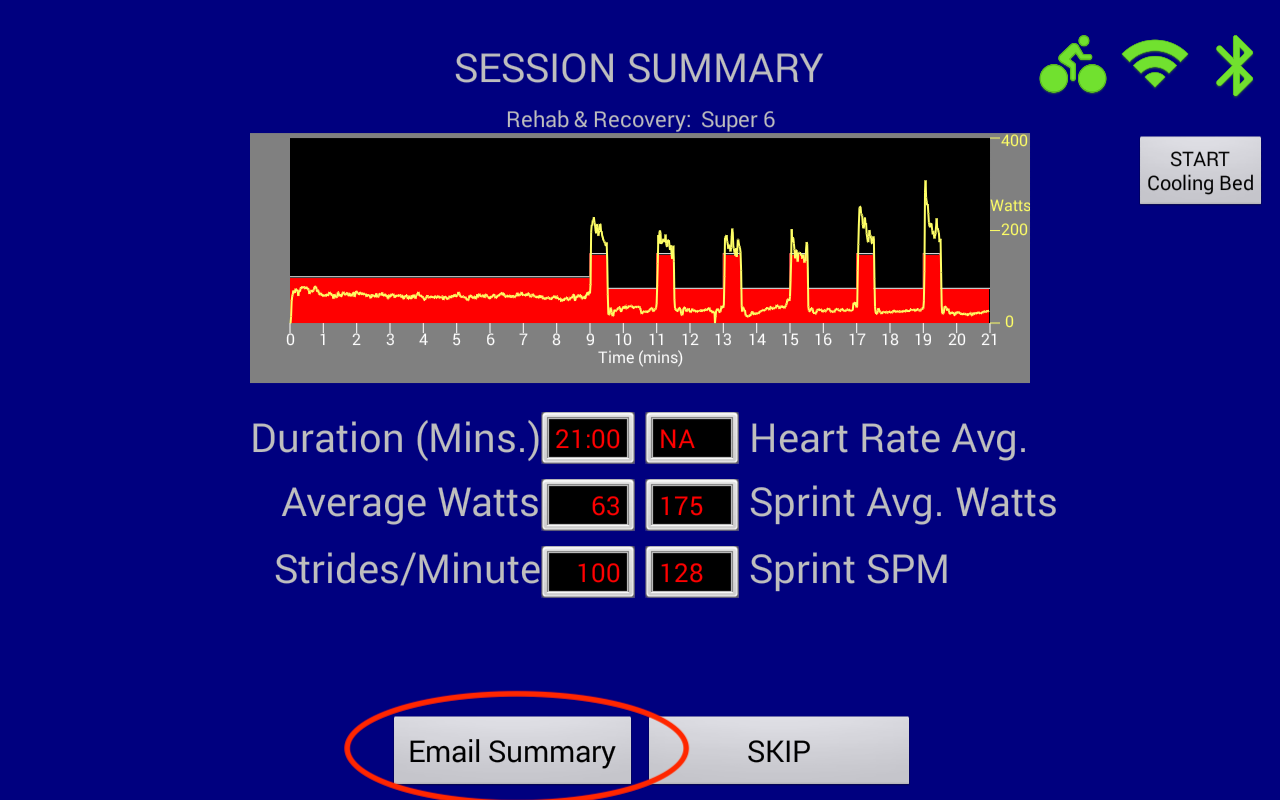 Session Summary Screen – Vasper Systems
